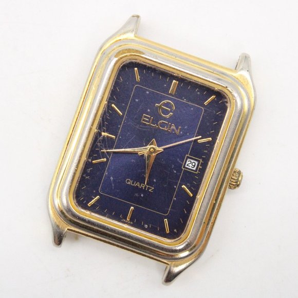 Elgin | Accessories | Vintage Elgin Watch Mens Gold Tone Stainless ...